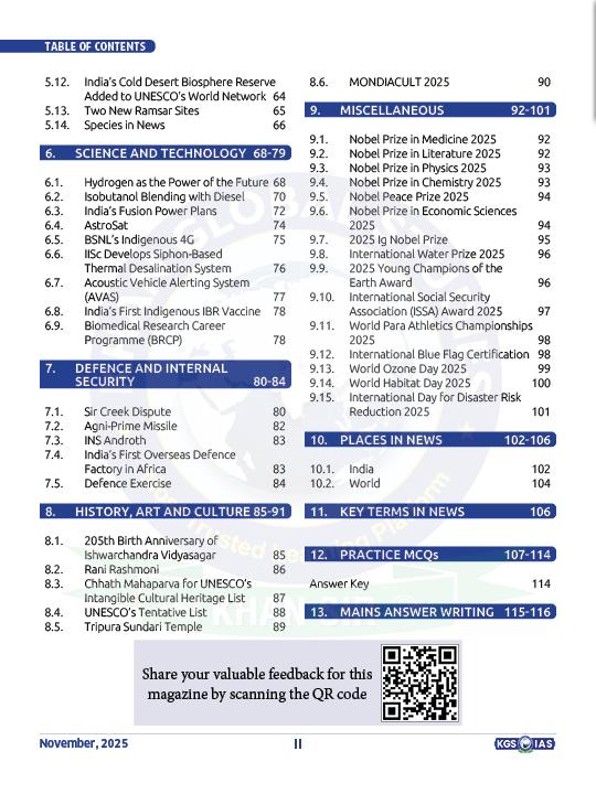 UPSC Current Affairs Magazine November 2025 English Edition